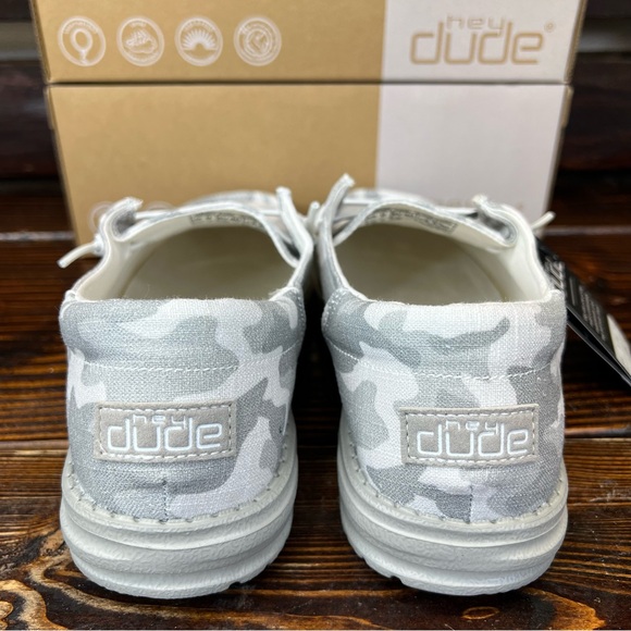 Hey Dude | Shoes | Nib Hey Dude Womens Cloud Camo Slipon Sneaker Light Grey New With Tags | Poshmark